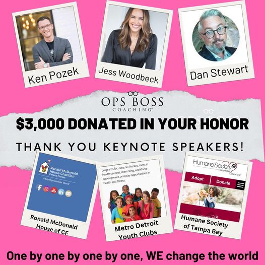 Thank You Keynote Speakers – Ops Boss® Coaching