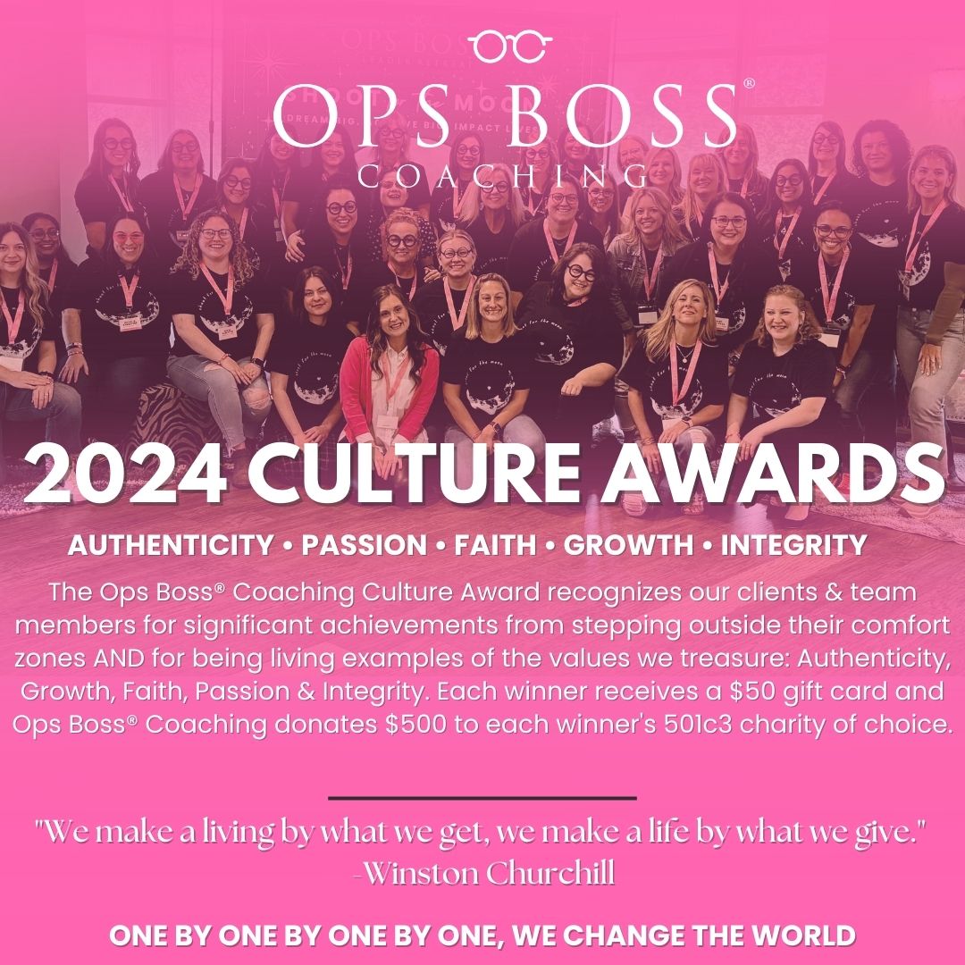 Nominations Open For Ops Boss® Culture Awards – Ops Boss® Coaching